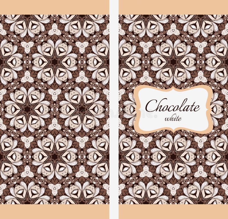 Chocolate Packaging Design with Decorative Ornamental Pattern Stock ...