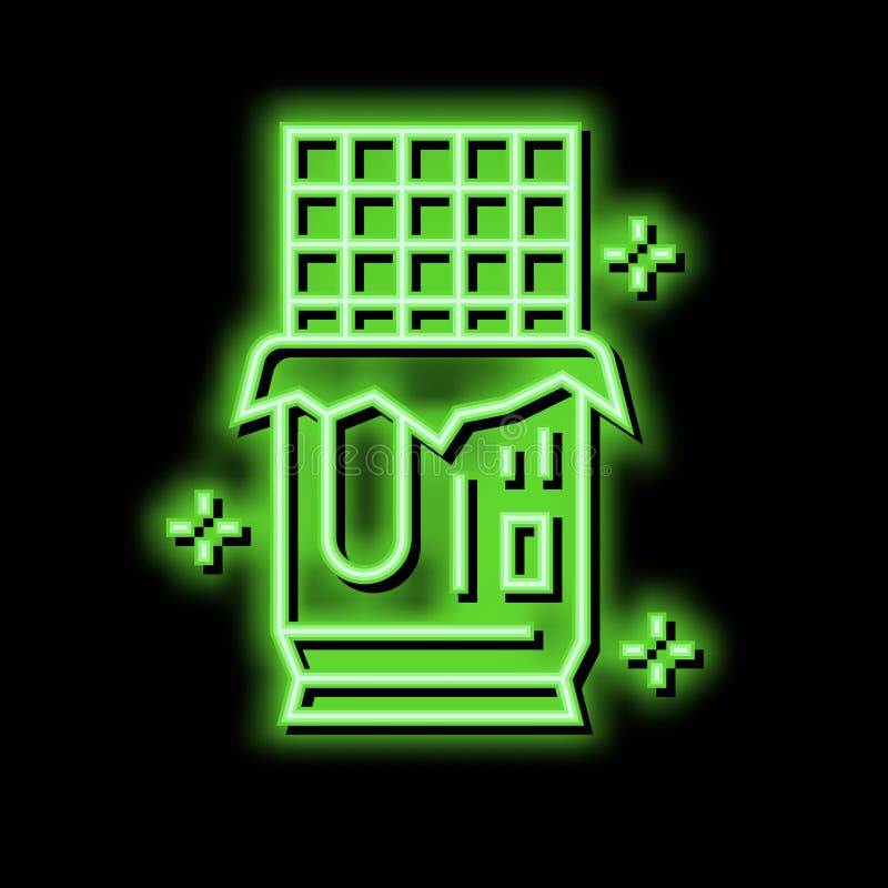 Chocolate Packaging Neon Glow Icon Illustration Stock Vector ...