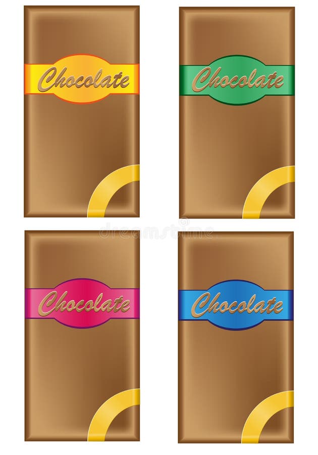 Chocolate in Packing with Coloured Labels Stock Vector - Illustration ...