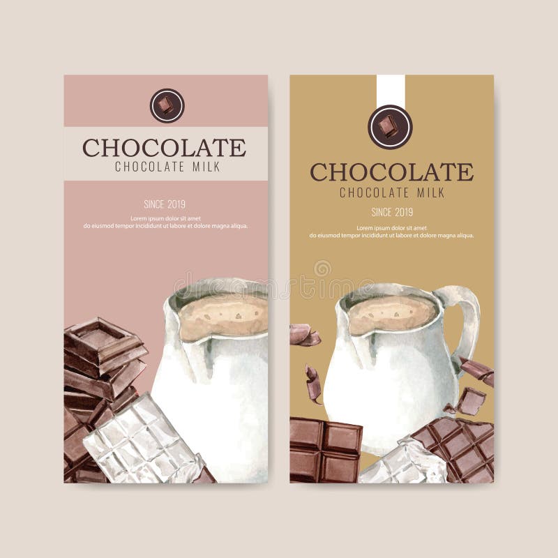 Chocolate Packing Design with Pitcher Milk and Chocolate Bar ...