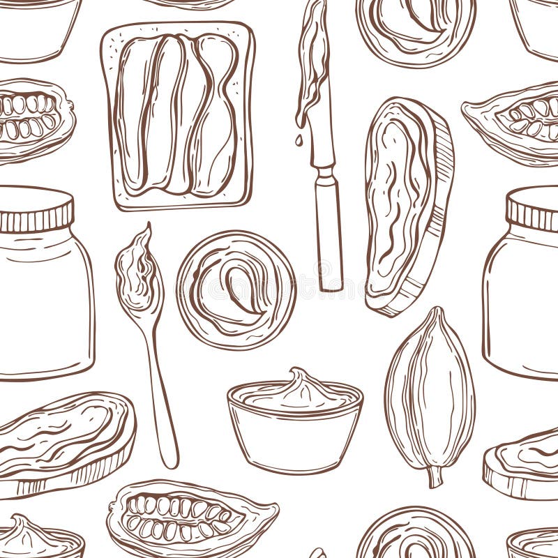 Chocolate Paste Set. Vector Pattern Stock Illustration - Illustration ...