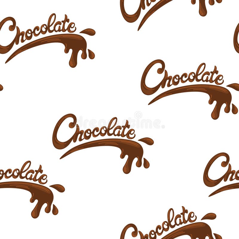 Chocolate Handwritten Text Seamless Pattern. World Chocolate Day Stock ...