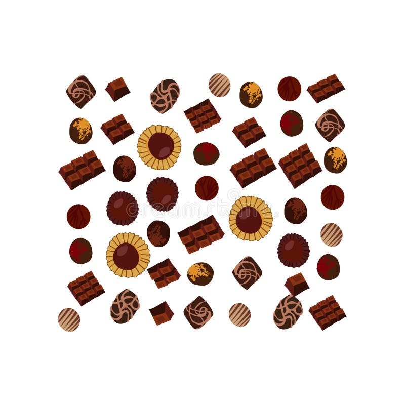 Chocolate Pattern Set Free Vector Illustration Stock Vector ...