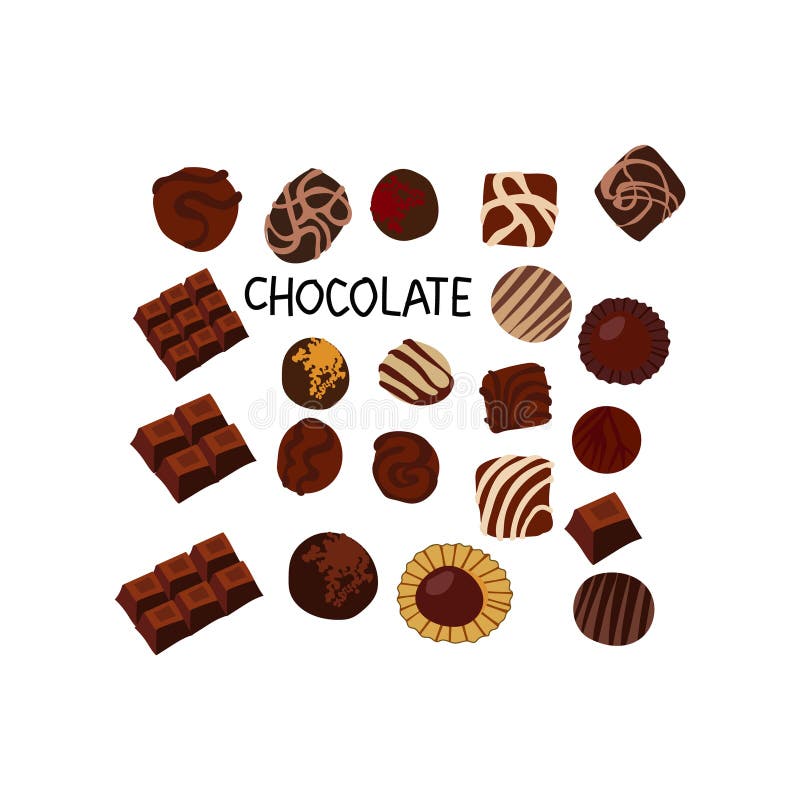 Chocolate Pattern Set Free Vector Illustration Stock Illustration ...