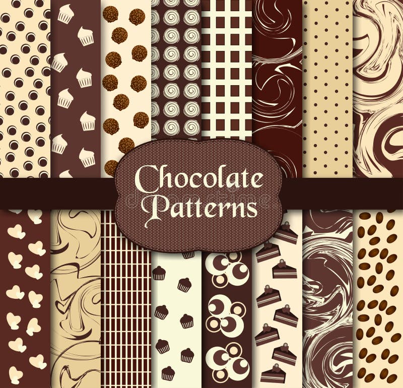 Chocolate patterns stock vector. Illustration of bakery - 38066301