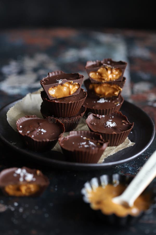 Chocolate Peanut Butter Cups Stock Photo - Image of butter, snack ...