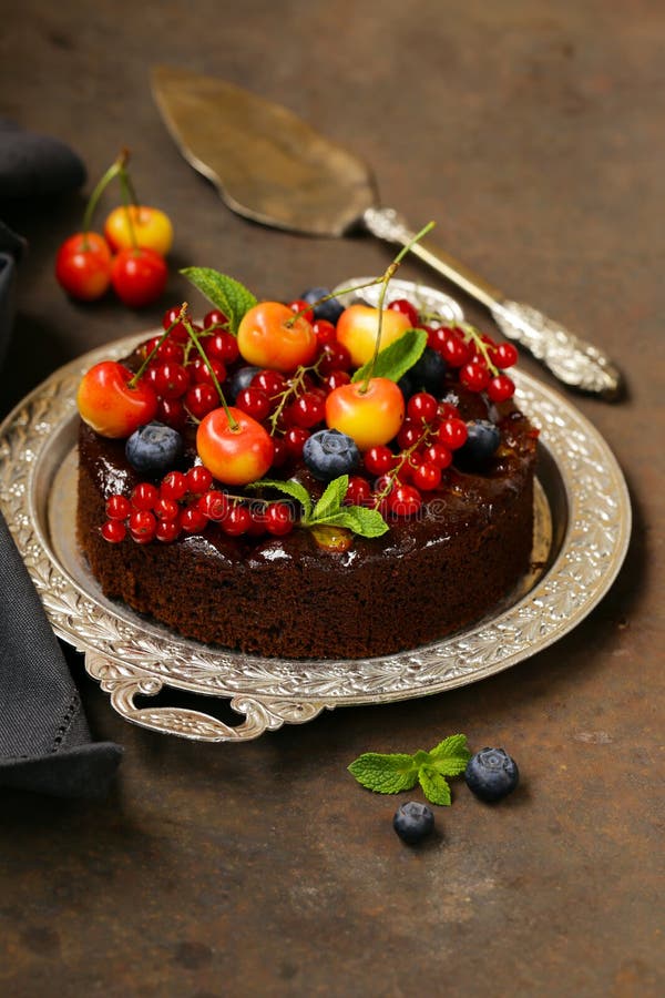 Chocolate pie cake stock image. Image of homemade, indulgence - 119820801