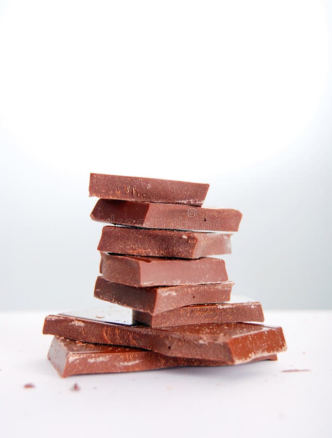 Chocolate pieces stock image. Image of isolated, calorie - 48304839