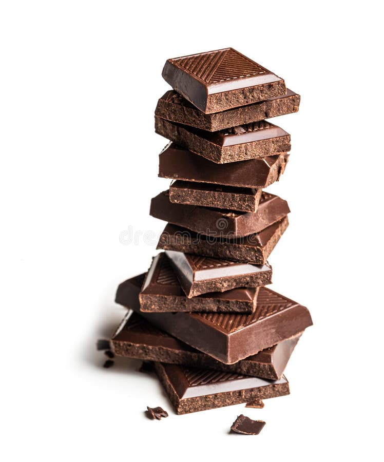 Chocolate pieces stack stock photo. Image of gourmet - 209278338