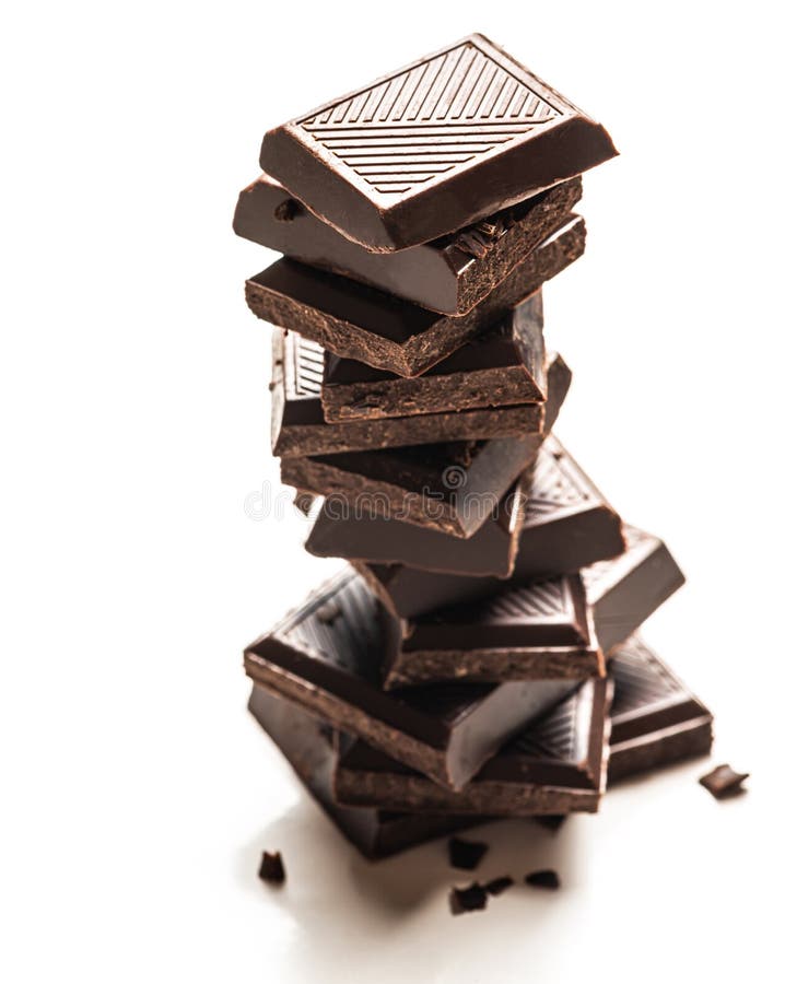 Chocolate pieces stack stock image. Image of ingredient - 209278351