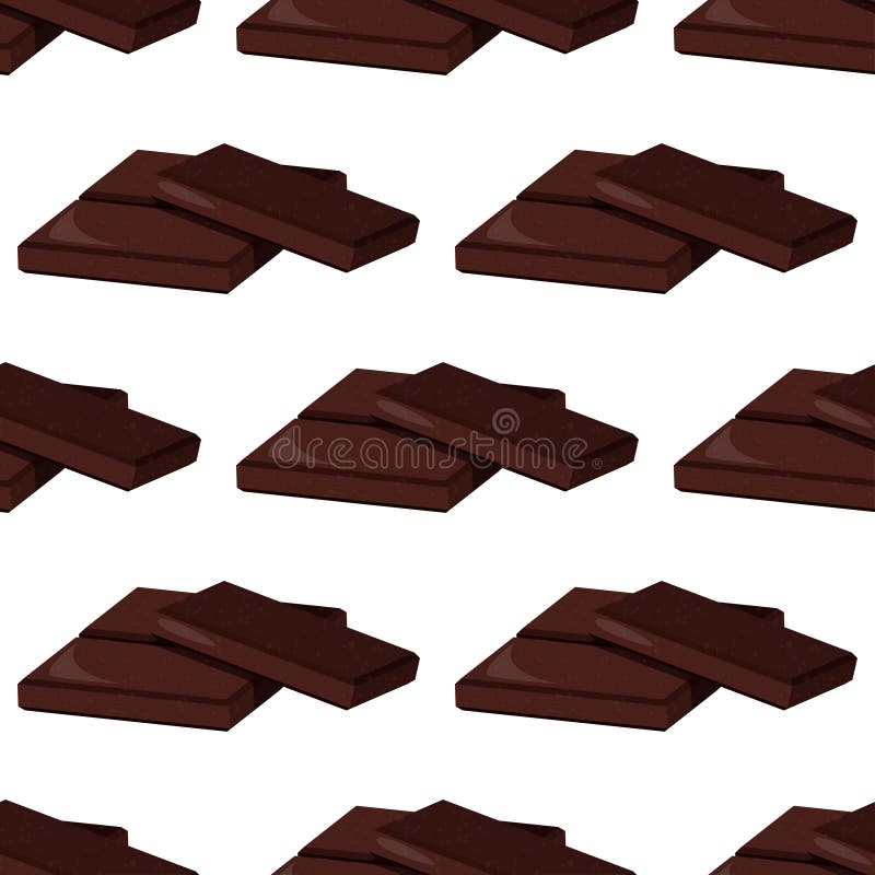 Chocolate Pieces, Vector Illustration. Dark Chocolate Isolated on White ...