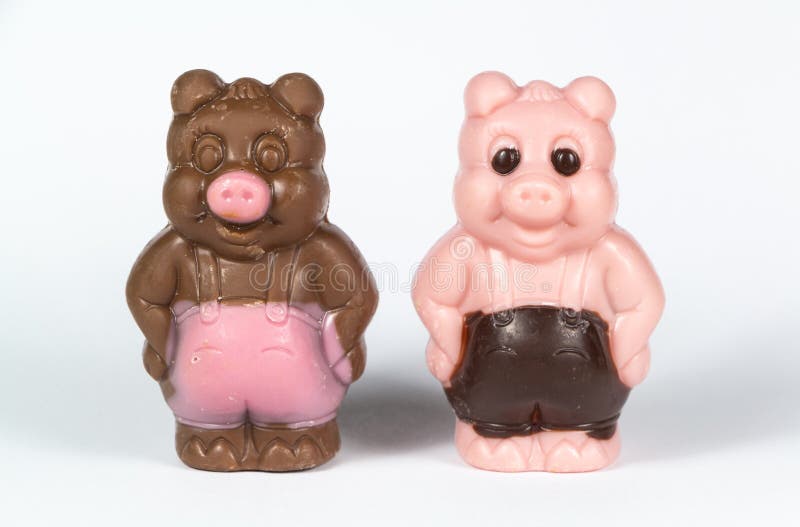 Chocolate pigs for easter stock photo. Image of pink - 176885890