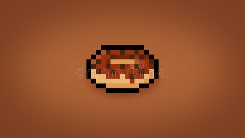 Chocolate Pixel 8 Bit Donut Wallpaper - High Res Background Stock ...
