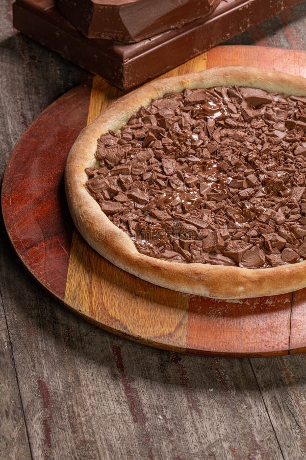 Chocolate Pizza. Brazilian Sweet Pizza Stock Image - Image of dessert ...