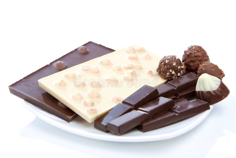 Chocolate on plate stock image. Image of sugar, gourmet - 7728657