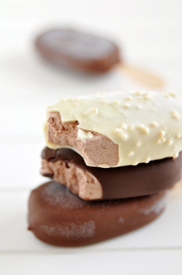 Chocolate Popsicle Ice Cream Stock Photo - Image of snack, caramel ...