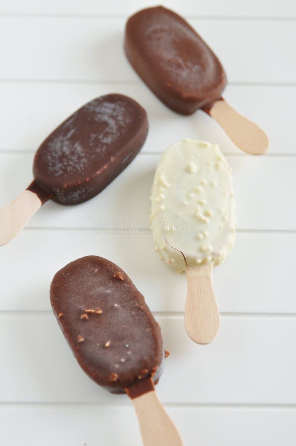Chocolate Popsicle Ice Cream Stock Photo - Image of snack, caramel ...