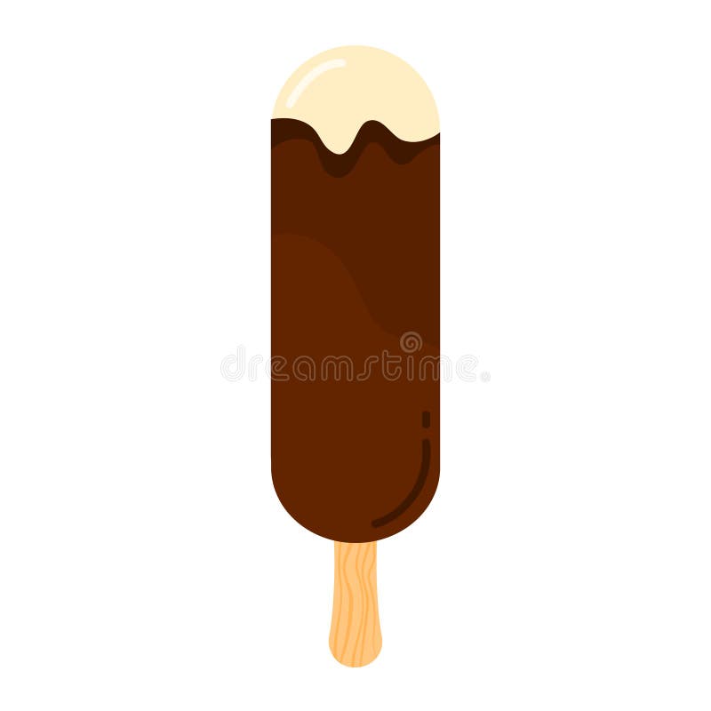 Chocolate Popsicle on a Stick. Vector Illustration Stock Vector ...