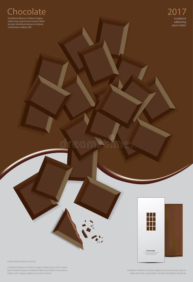 Chocolate Poster with Hand Draw Doodle Background. Simple Sketches of ...