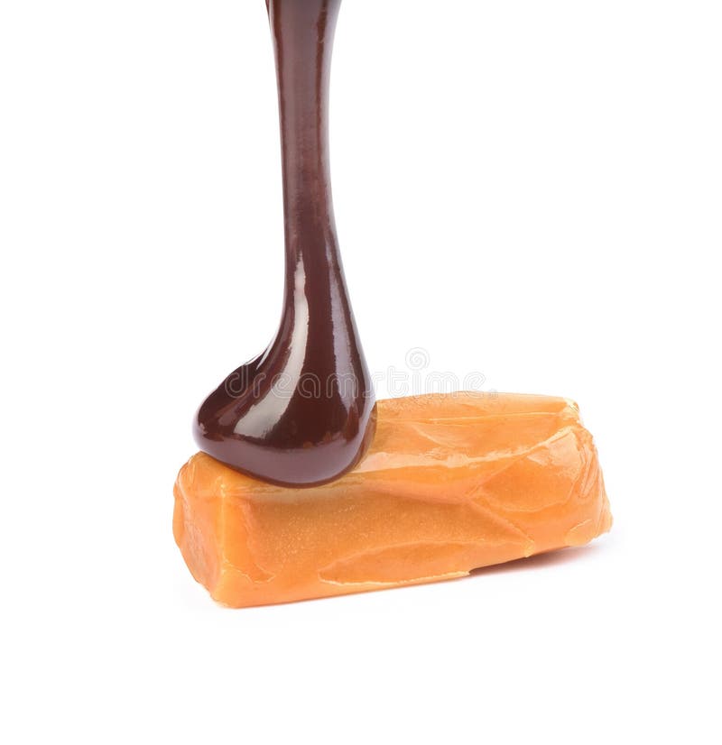 Chocolate Poured Caramel Candy Stock Image - Image of background ...