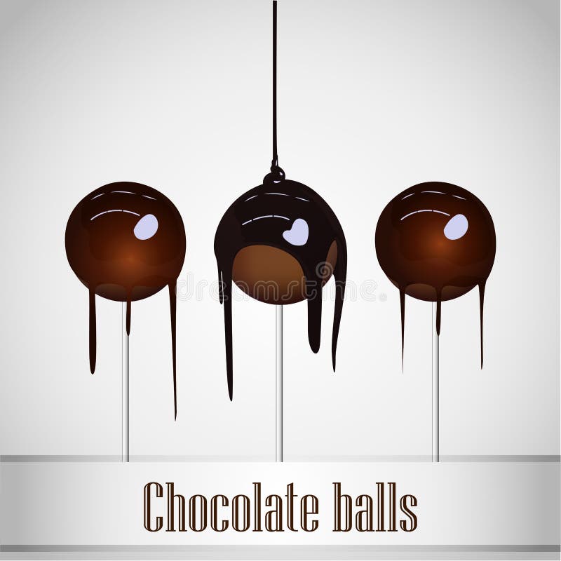 Chocolate Poured on Chocolate Ball Stock Vector - Illustration of ...