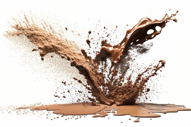 Chocolate Powder Splashed with Water Stock Illustration - Illustration ...