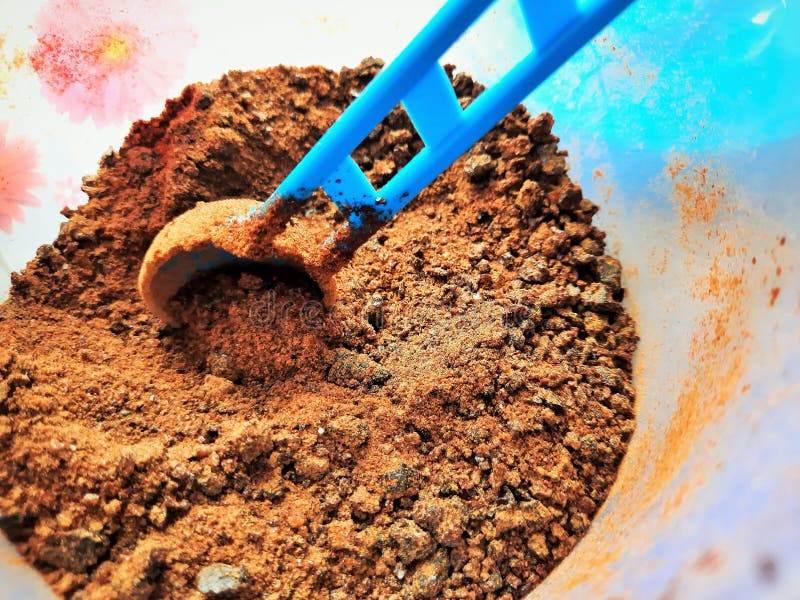 Chocolate Powder in Tea Spoon Ready To Add in Milk Stock Image - Image ...