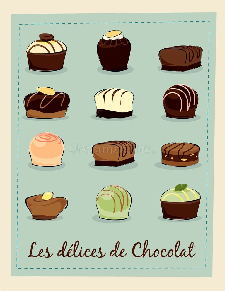 Chocolate Pralines Assortment Stock Illustrations – 3,284 Chocolate ...