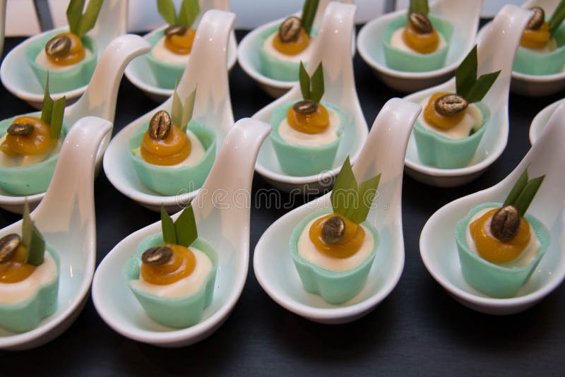 Chocolate Pralines Decorated in White Spoon Stock Image - Image of ...