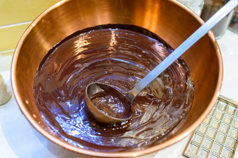 Chocolate Preparation - Making Chocolate in the Kitchen Stock Image ...