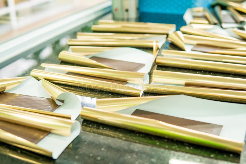 Chocolate Production. Process of Packing Stock Image - Image of process ...