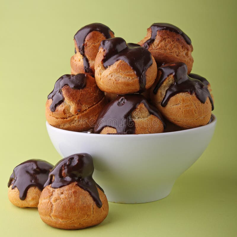 Chocolate profiteroles stock photo. Image of chocolate - 20471394