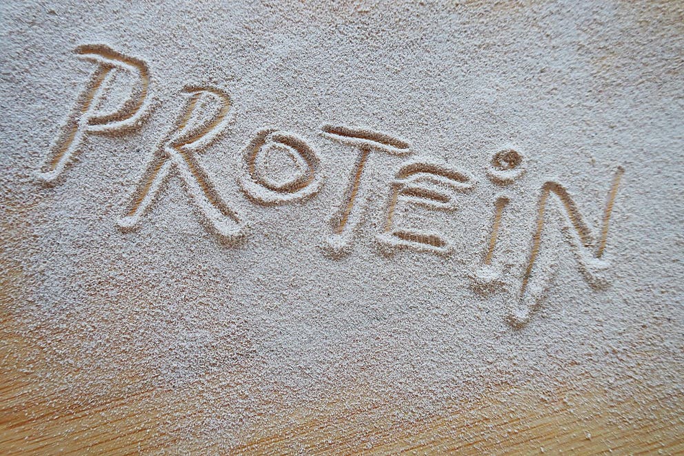 Chocolate Protein Powder - Text Protein in Powder Stock Image - Image ...