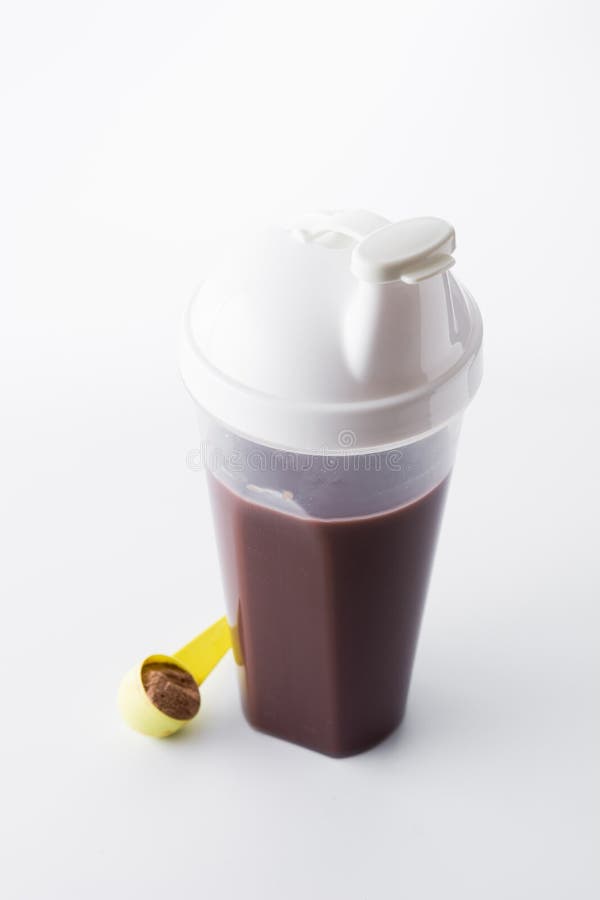 Chocolate Protein Shake On White Background Stock Photo - Image of ...