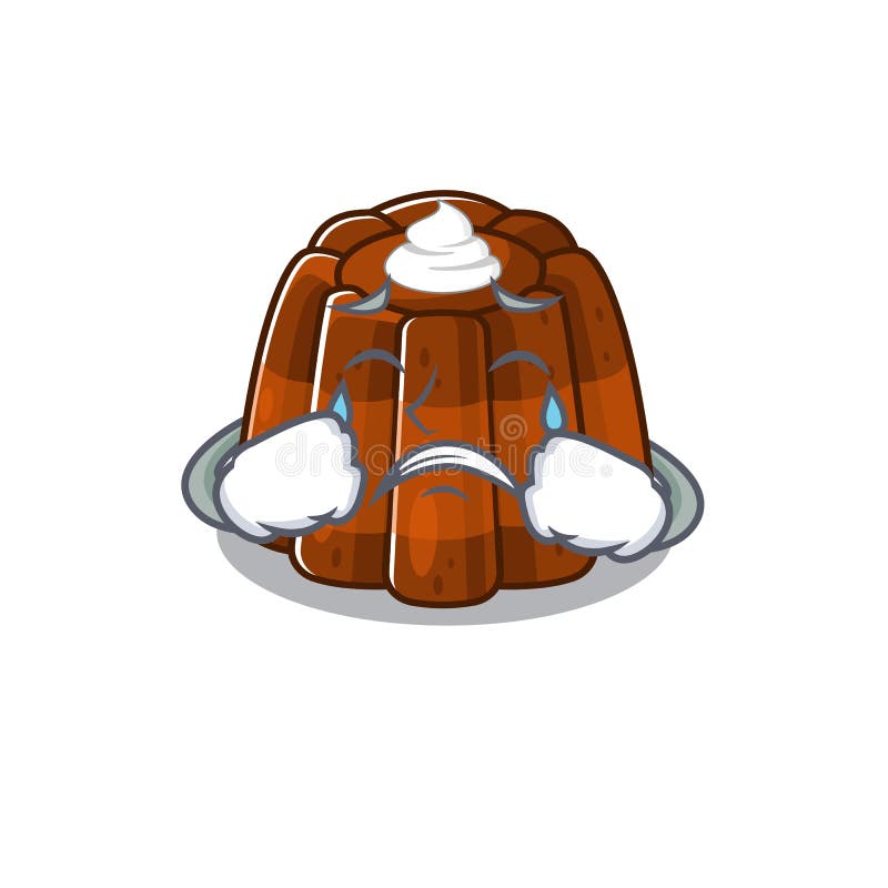 Chocolate Pudding Cartoon Character Concept with a Sad Face Stock ...