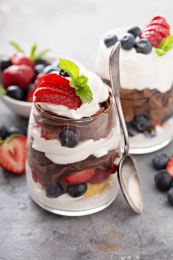 Chocolate Pudding Layered Dessert Stock Image - Image of dessert ...