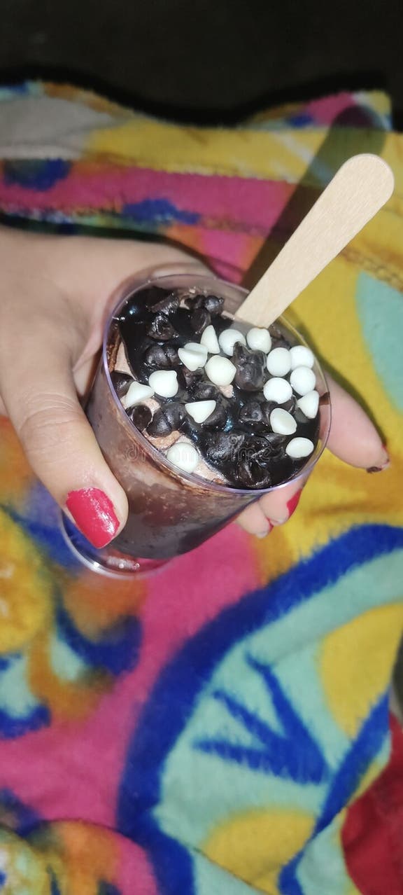 Chocolate Pudding Recipe in Night Mood Stock Photo - Image of mood ...