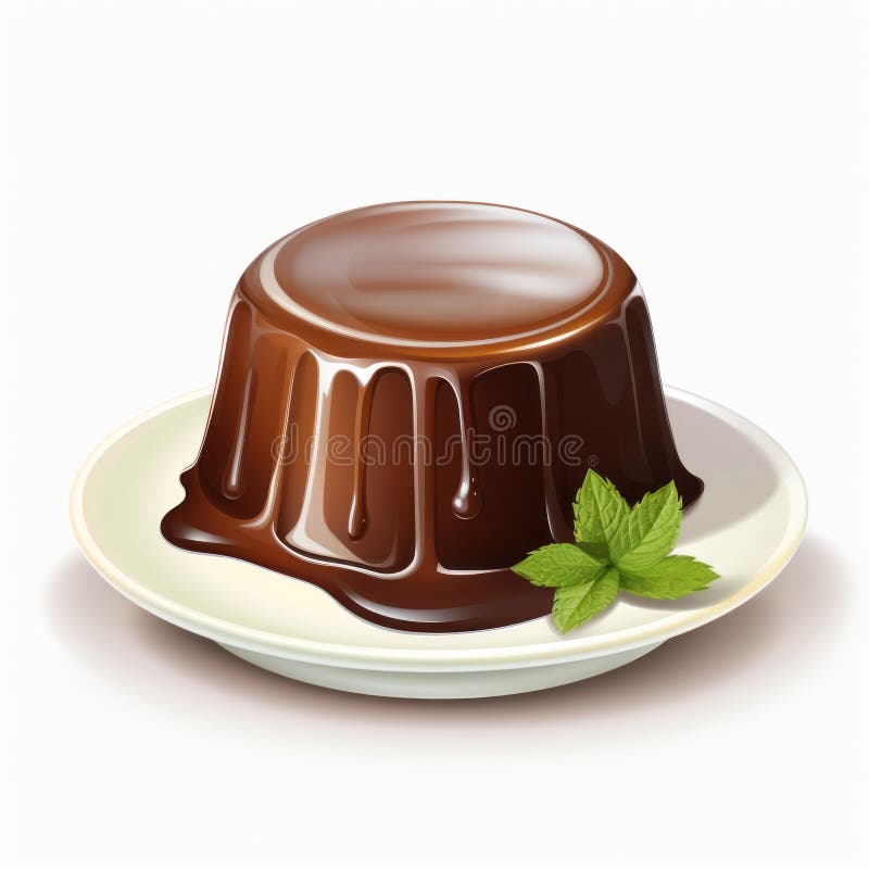 Chocolate Pudding Vector Art - Semi-realistic Dessert Illustration ...