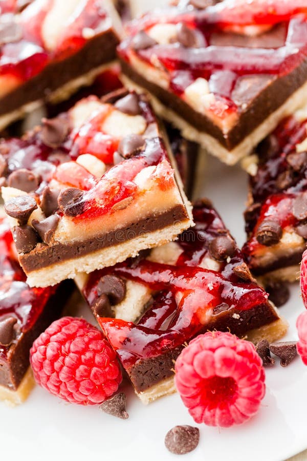 Chocolate Raspberry Squares Stock Photo - Image of natural, small: 40905184