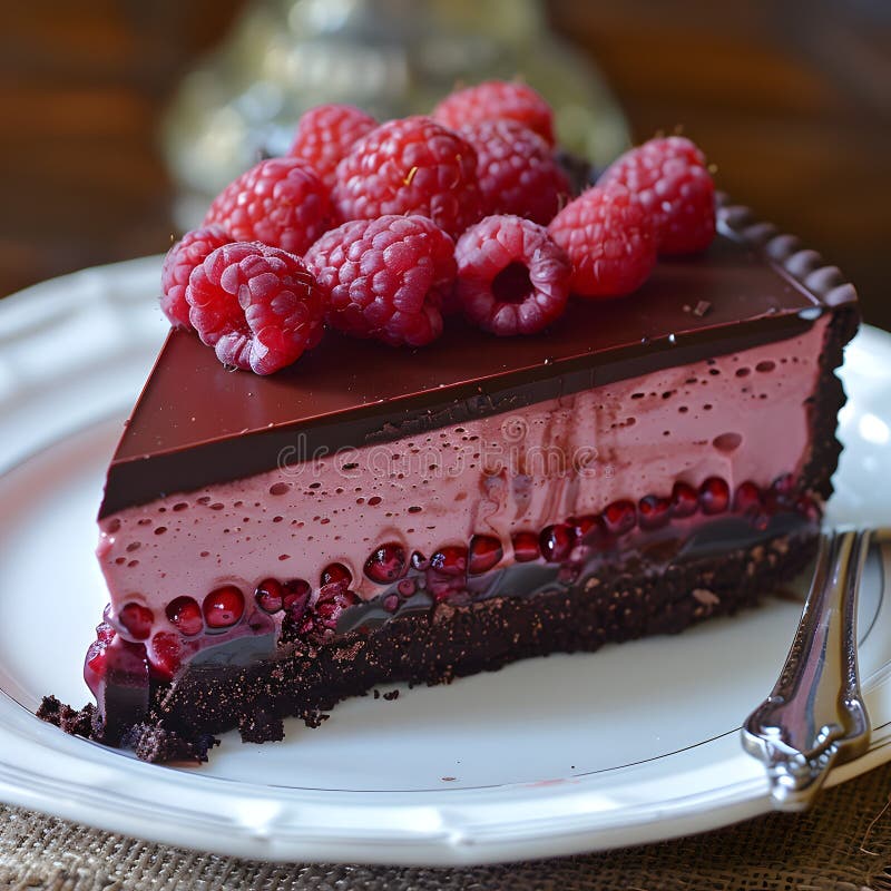 Chocolate Raspberry Truffle Torte Stock Illustration - Illustration of ...