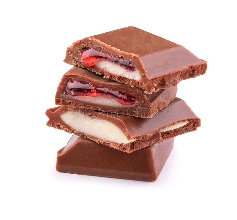 Chocolate with red filling stock photo. Image of pile - 139153646