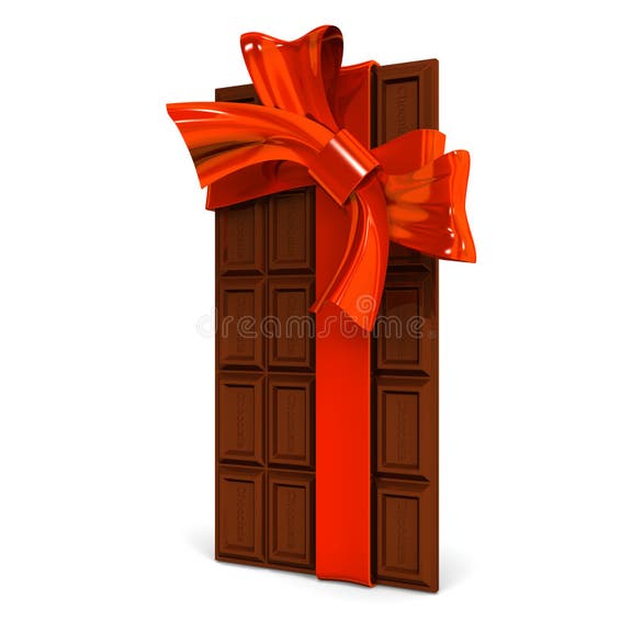 A Chocolate and a Ribbon stock illustration. Illustration of snack ...