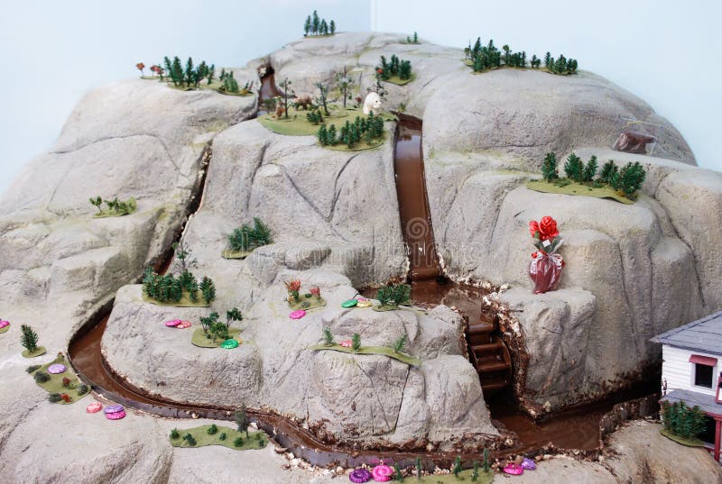 Chocolate River Streaming Down Mountain Stock Image - Image of happy ...