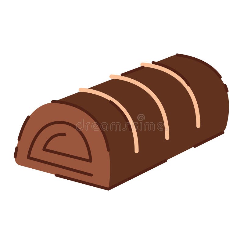 Chocolate Roll Candy with Swirl Topping Design. Vector Stock ...