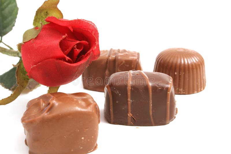 Chocolate & rose stock image. Image of chocolate, holiday - 1785101