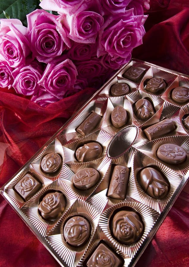 Chocolate & Roses stock photo. Image of cacao, chocolate - 2868324