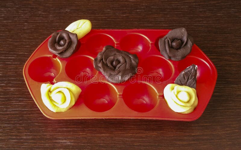 Chocolate roses stock image. Image of dark, flower, love - 82279945