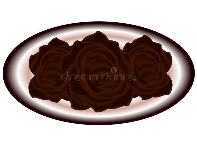 Chocolate roses. stock vector. Illustration of closeup - 70792944