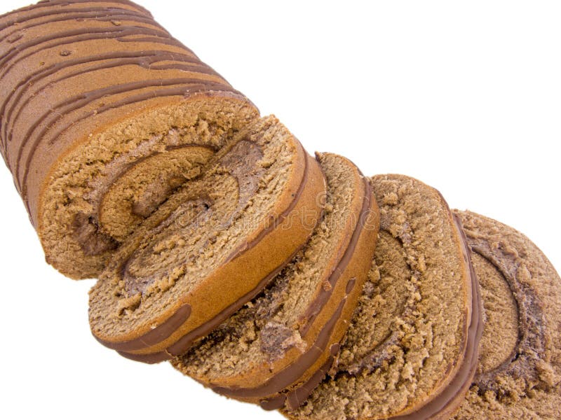 Chocolate Roulade Sliced and Isolated Stock Photo - Image of gourmet ...