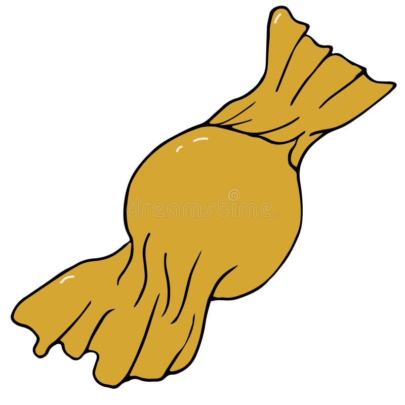 Chocolate Round Candy in Wrapper, Vector Colored Doodle Element Stock ...